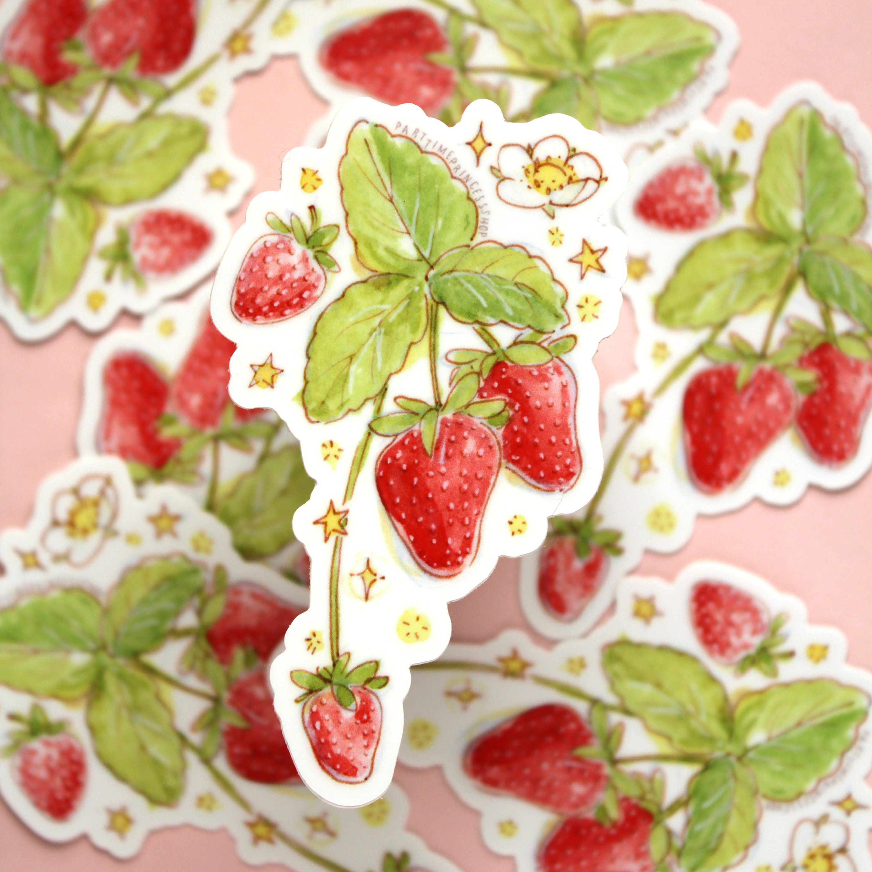 Strawberry Vinyl Sticker - Etsy