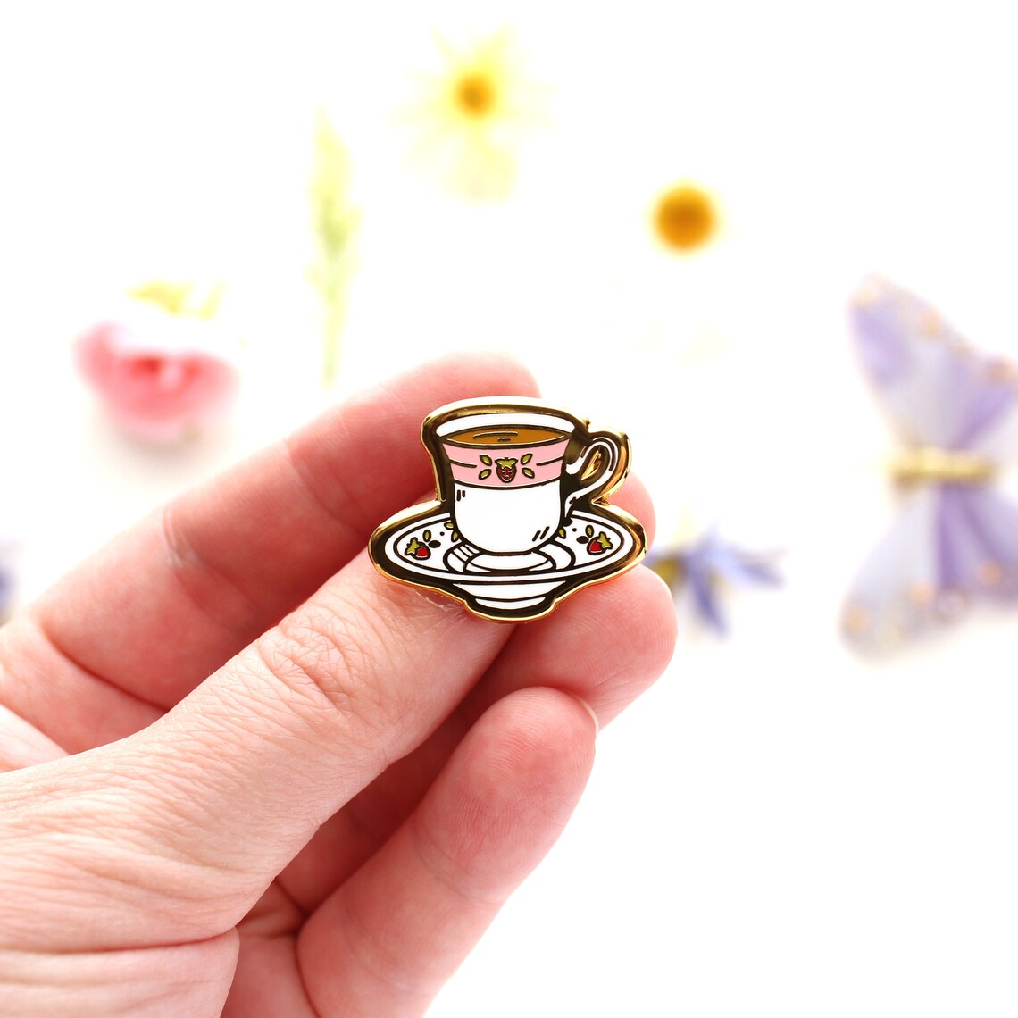 Strawberry Tea Set Enamel Pins - Etsy