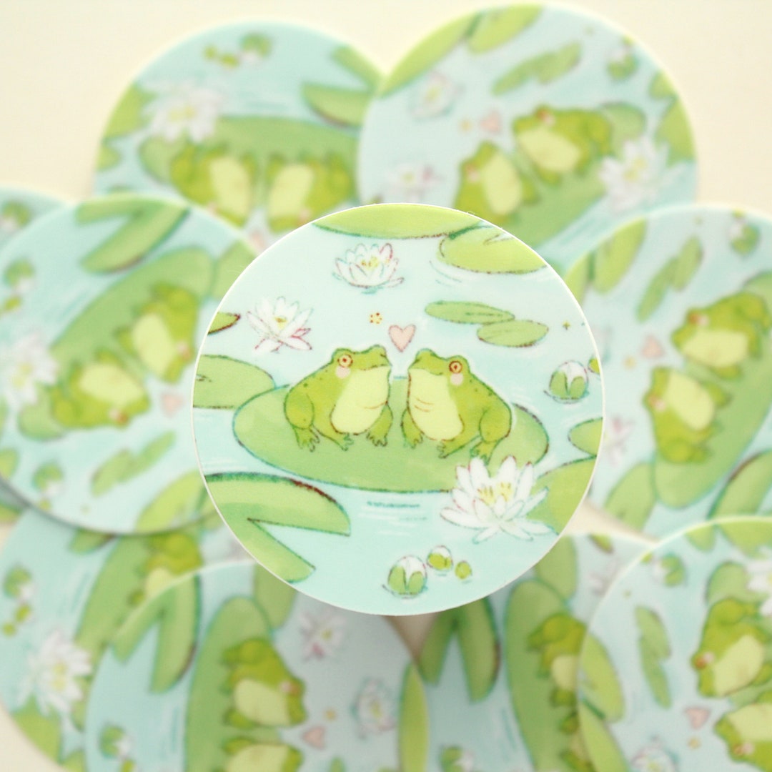 Two Frogs One Lily Pad Vinyl Sticker (they're in Love) - Etsy