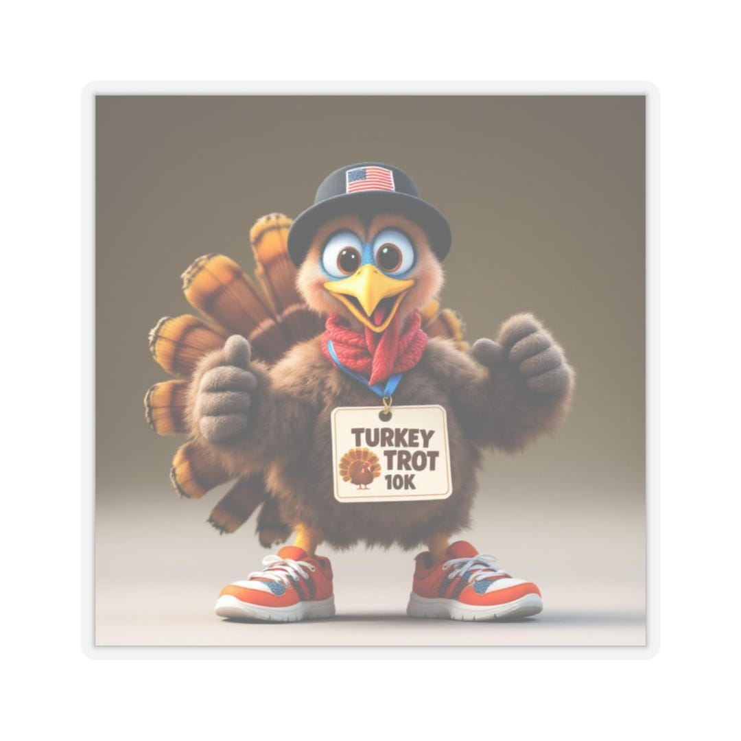 Thanksgiving Turkey Trot 10K Race Stickers, Holiday Decals, Running ...