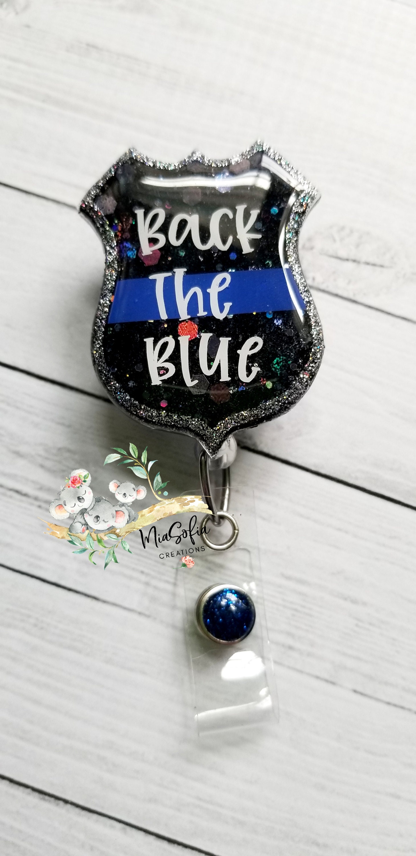 Thin Blue Line Badge Reel Back the Blue Badge Reel Police | Etsy
