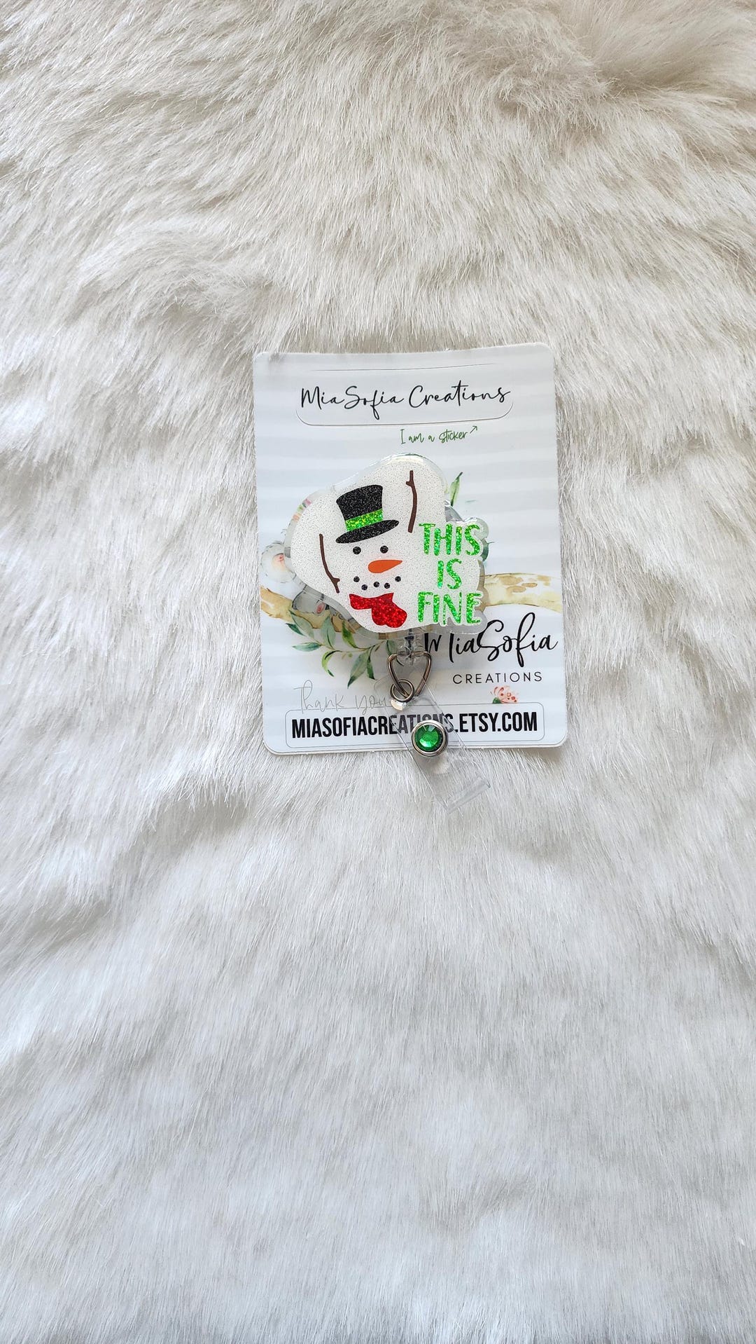This is Fine, Melted Snowman Badge Reel, Funny Badge Reel, Holiday ...
