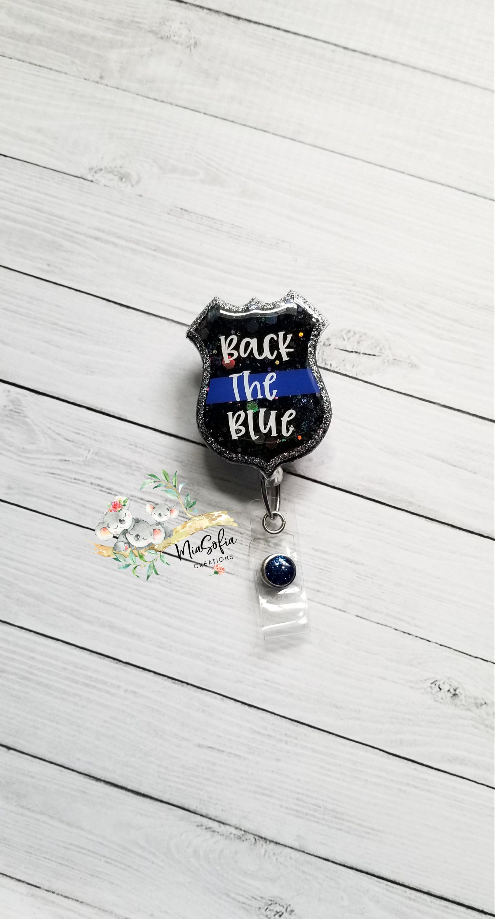 Thin Blue Line Badge Reel Back the Blue Badge Reel Police | Etsy