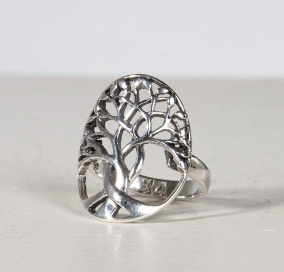 Sterling Silver Inspirational Tree of Life Ring .925 Stamped and ...