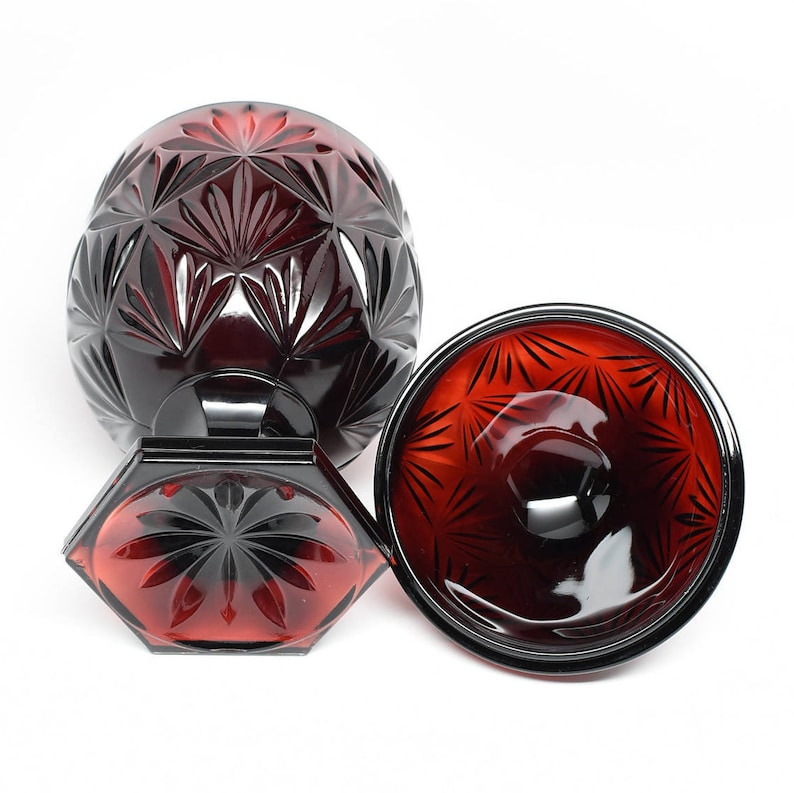 RUBY EGG CANDY Dish Ruby Egg Dish Ruby Candy Dish | Etsy