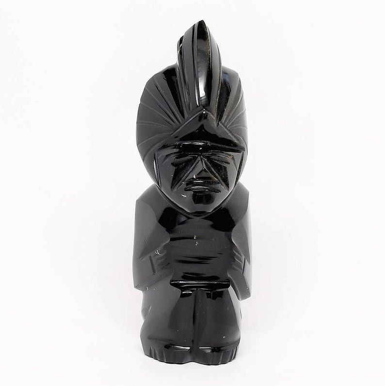 AZTEC WARRIOR SCULPTURE ~ Obsidian Sculptures ~ Mayan Sculptures ~ Hand ...