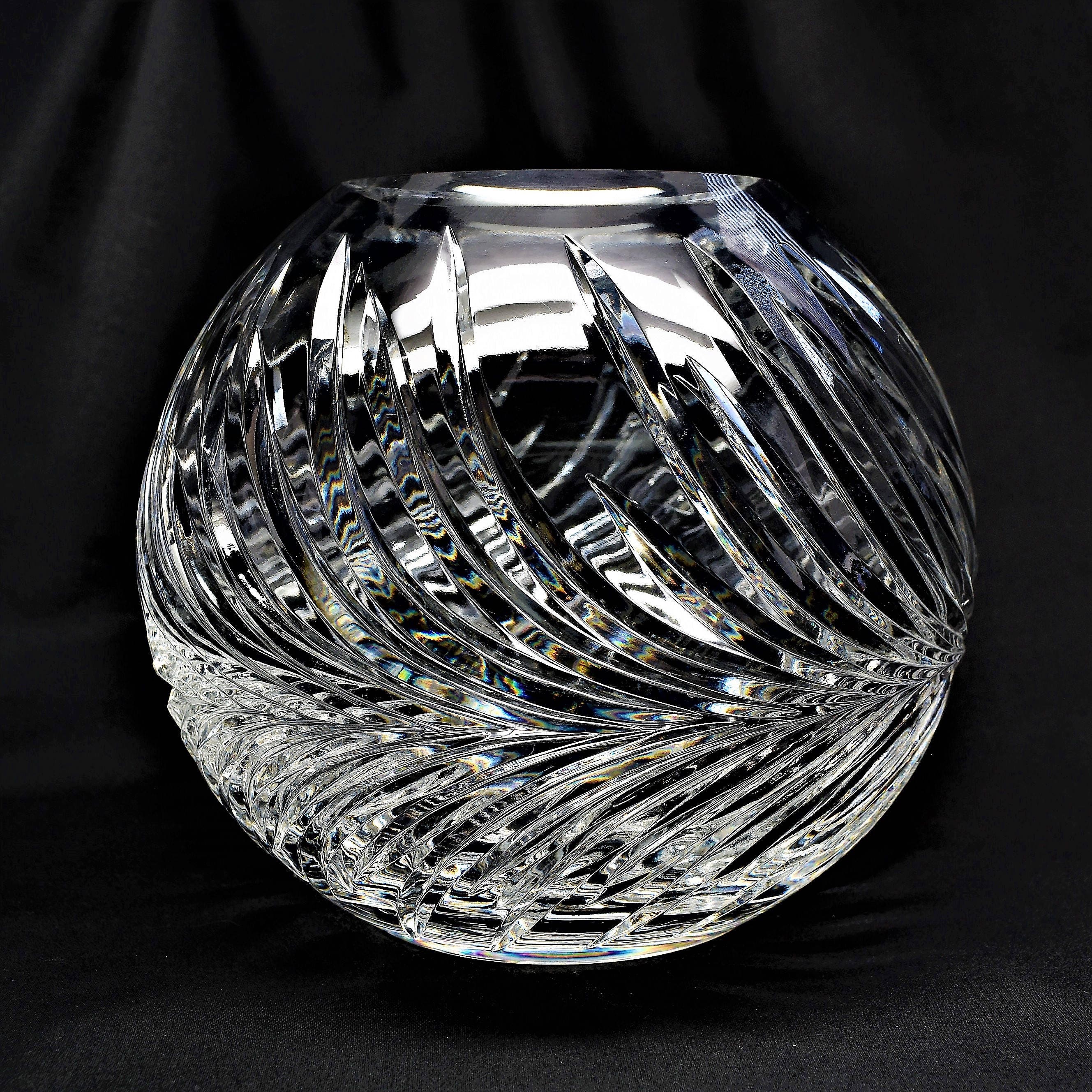 LEAD CRYSTAL ROSE Bowl Vase Round Ball Shape lead-crystal-rose-bowl-vase-round-ball-shape