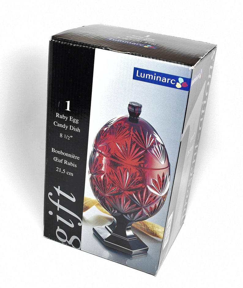 RUBY EGG CANDY Dish Ruby Egg Dish Ruby Candy Dish | Etsy