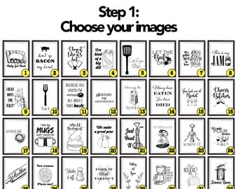 Build Your Own Set of 8 Kitchen Printable Wall Art Posters. Kitchen ...