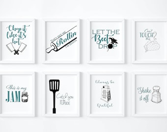Kitchen Printable Wall Art Posters, Set of 6, Size 5x7. Kitchen Decor ...