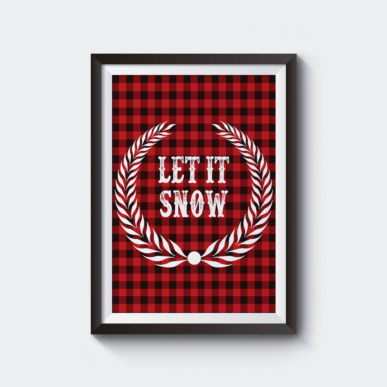 Let It Snow Christmas Printable Downloadable Decor Wall Art Poster ...