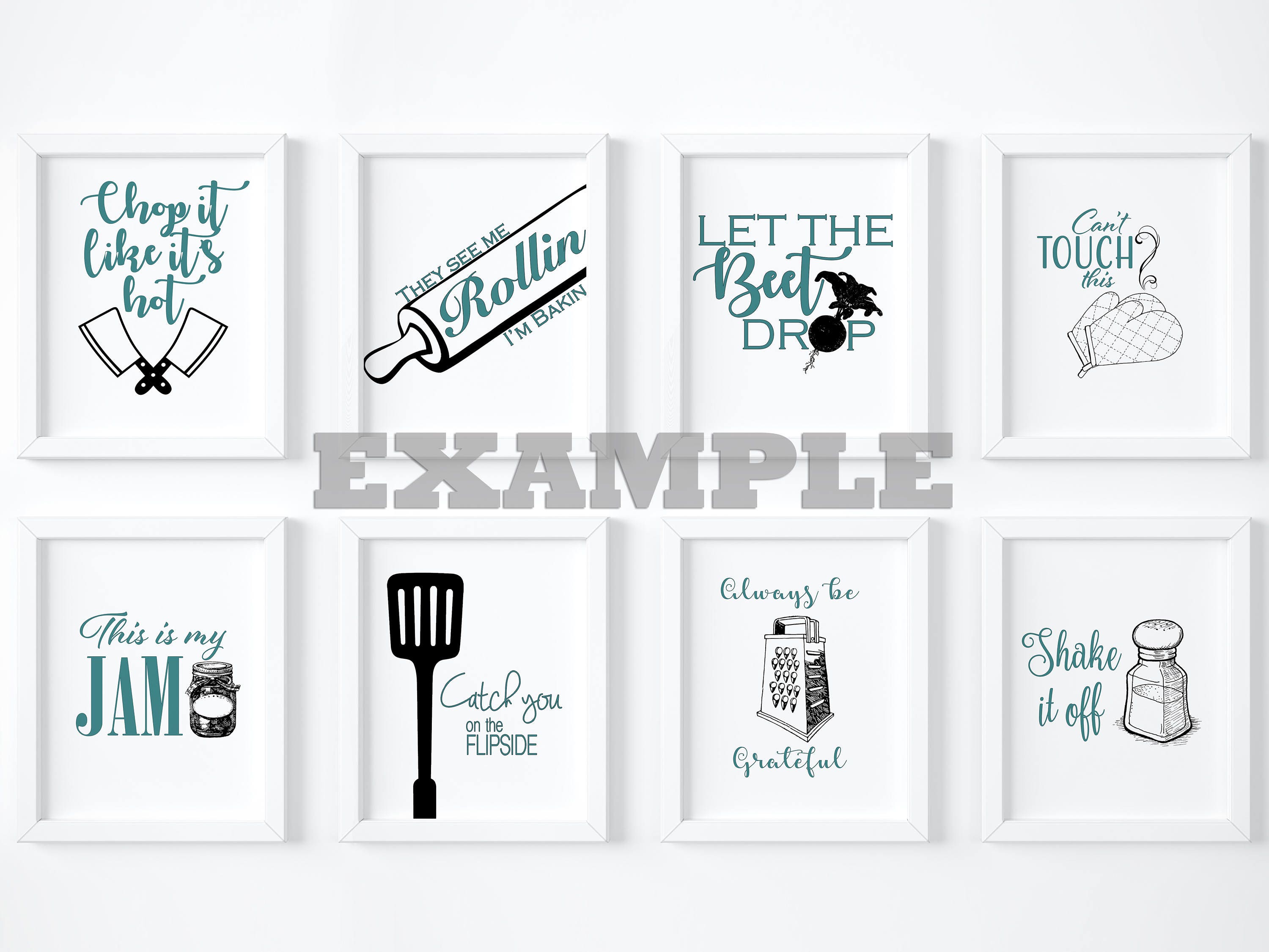 Build Your Own Set of 8 Kitchen Printable Wall Art Posters. Kitchen ...