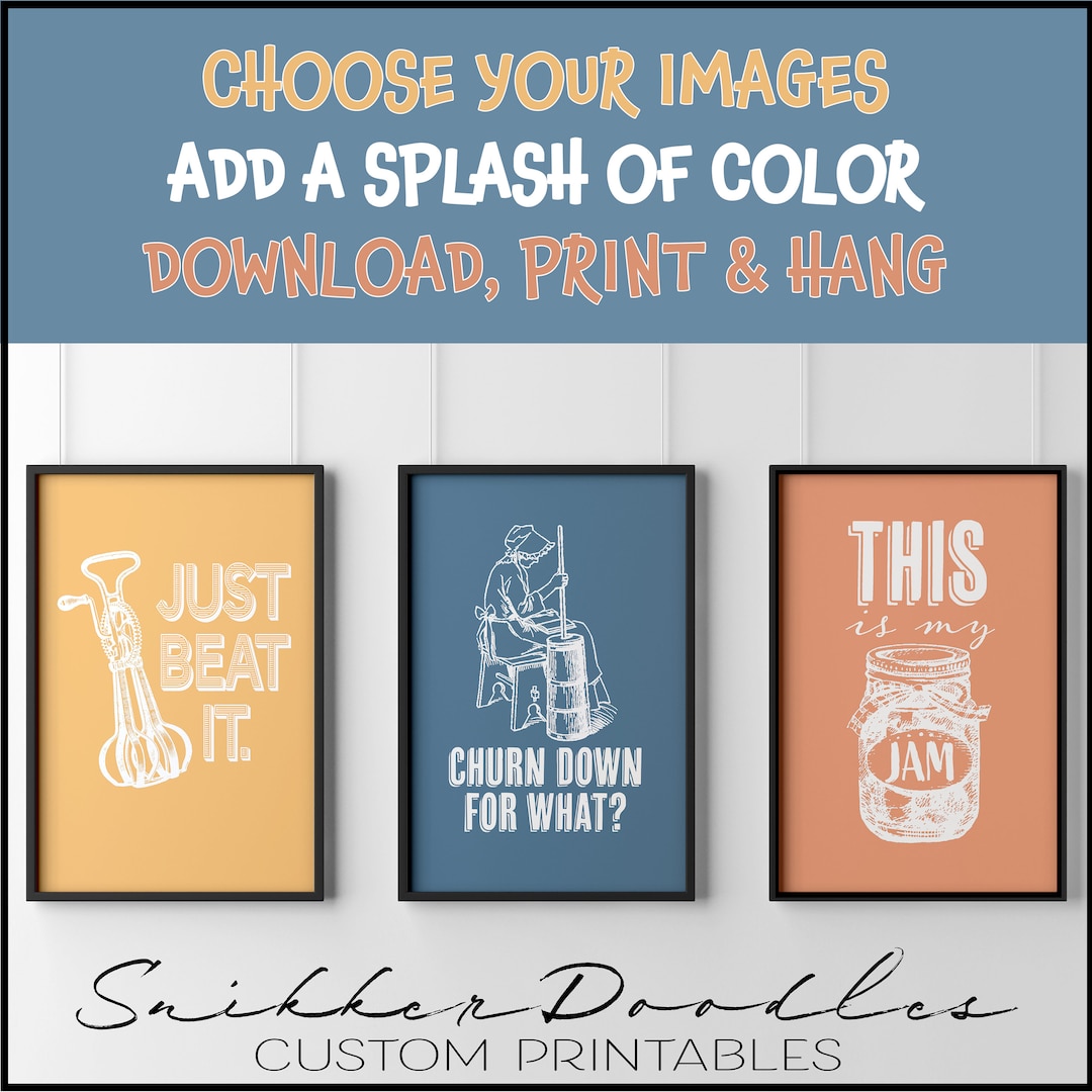 Printable Kitchen Wall Art Custom Options Available Set of 10, 8x10 ...