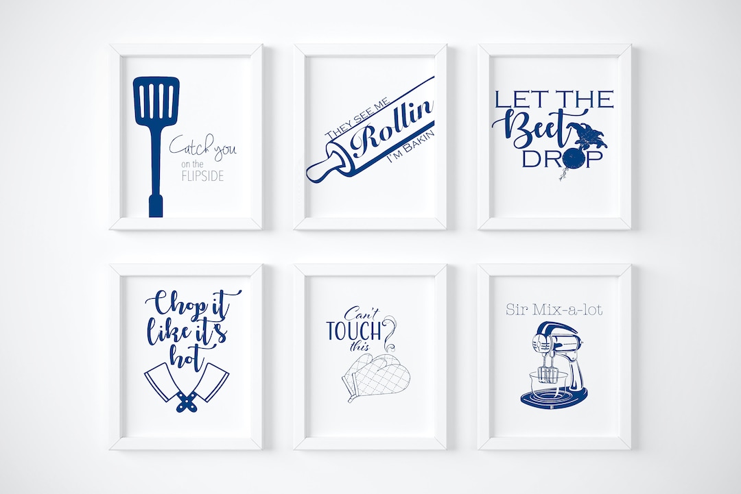 Kitchen Printable Wall Art Posters, Set of 6, Size 8x10. Kitchen Decor ...