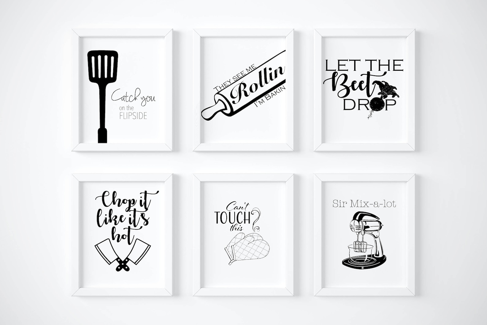 Kitchen Printable Wall Art Posters, Set of 6, Size 5x7. Kitchen Decor ...