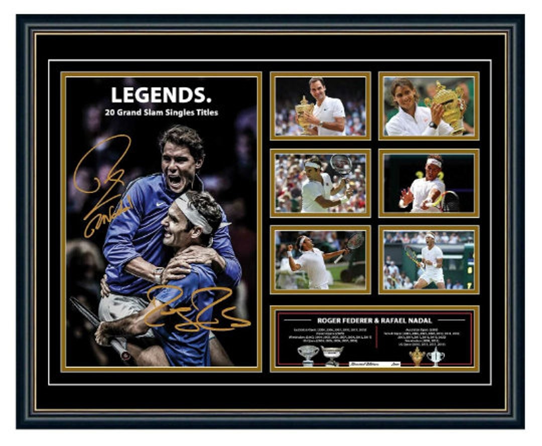 Roger Federer & Rafael Nadal 20 Grand Slam Legends Signed Limited ...