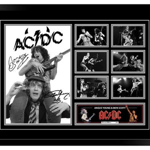 ACDC Bon Scott & Angus Young Signed Limited Edition Memorabilia Frame ...