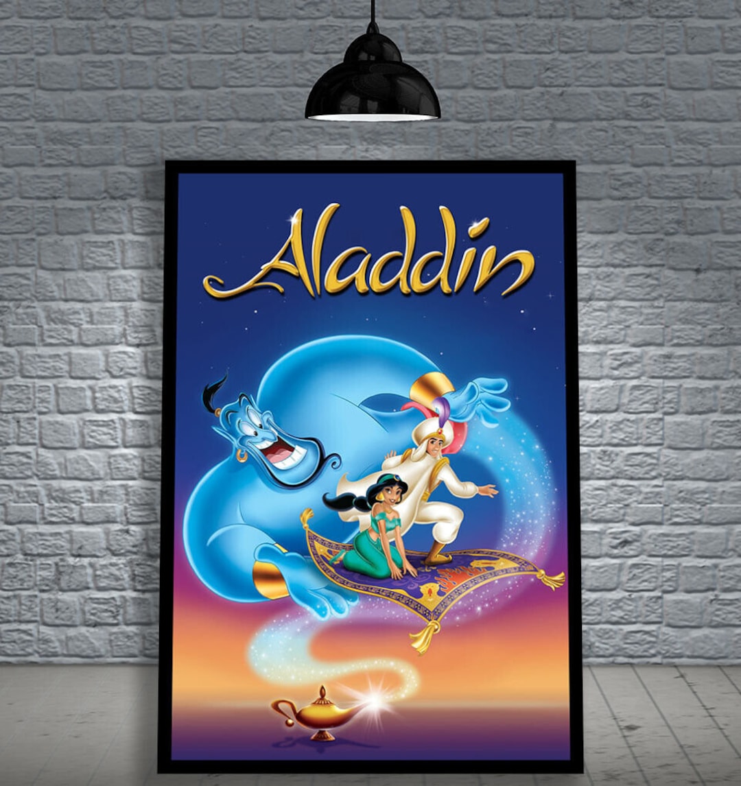 Aladdin 1992 Disney Will Smith Robin Williams Mena Massoud Movie Poster ...
