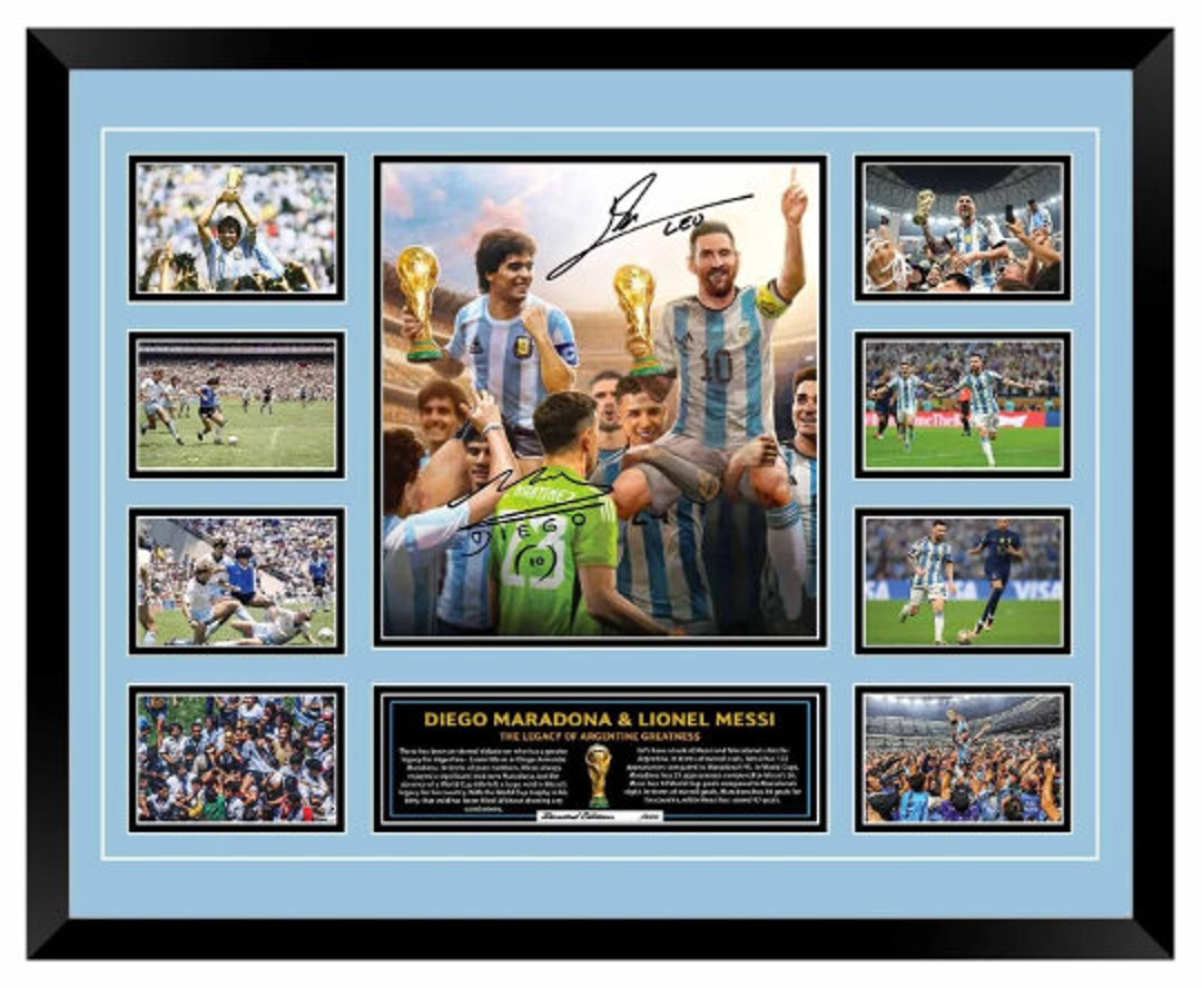 Diego Maradona and Lionel Messi Argentine Greatness Signed Limited ...