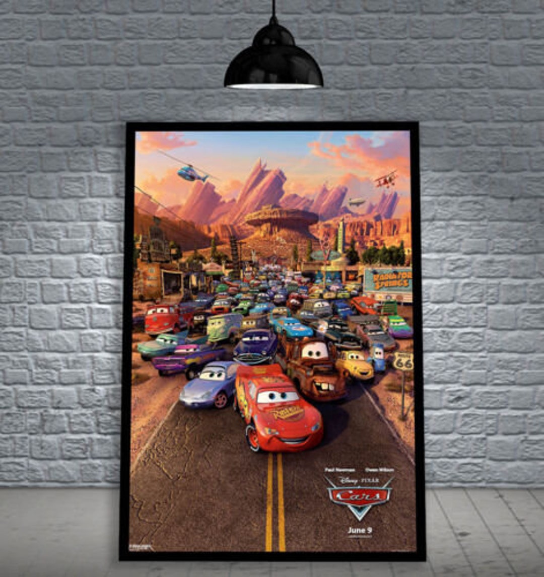 Cars 1996 Disney Framed Movie Poster Print - Etsy