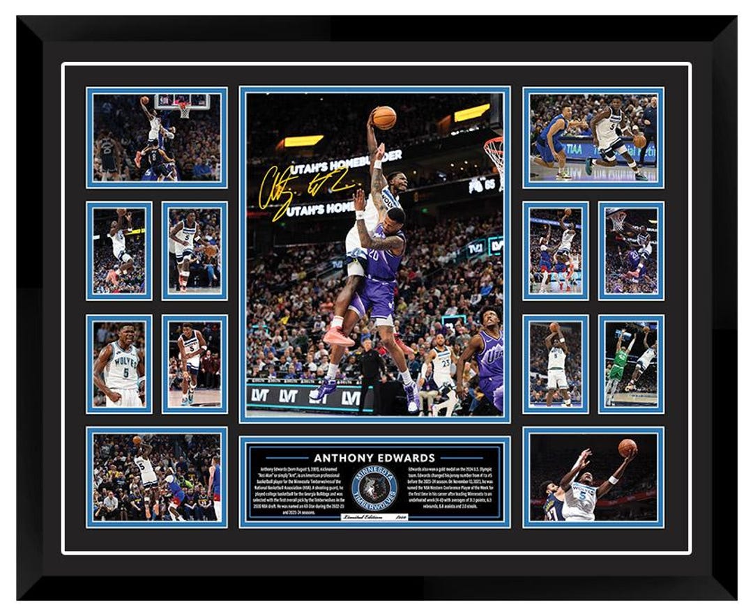 Anthony Edwards Minnesota Timberwolves NBA Signed Framed Memorabilia ...