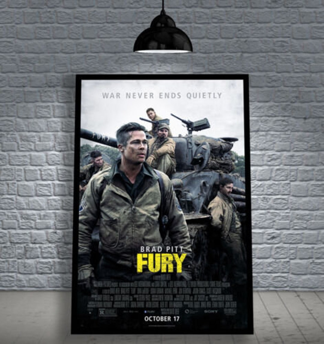 FURY 2014 Brad Pitt Framed Movie Poster Print - Etsy