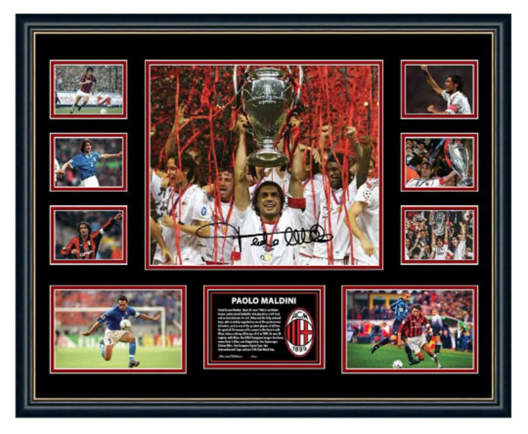 Paolo Maldini AC Milan Signed Limited Edition Memorabilia Frame - Etsy