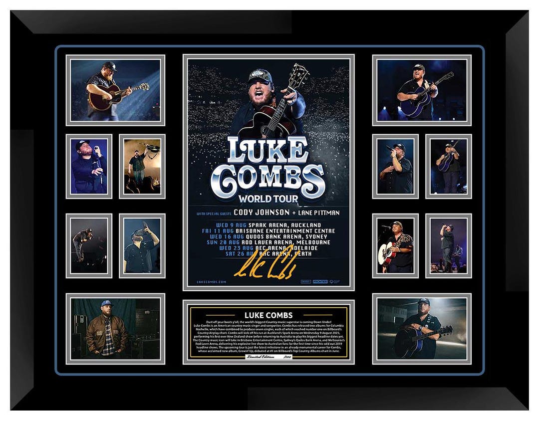 Luke Combs Australia Tour 2023 Signed Framed Memorabilia - Etsy