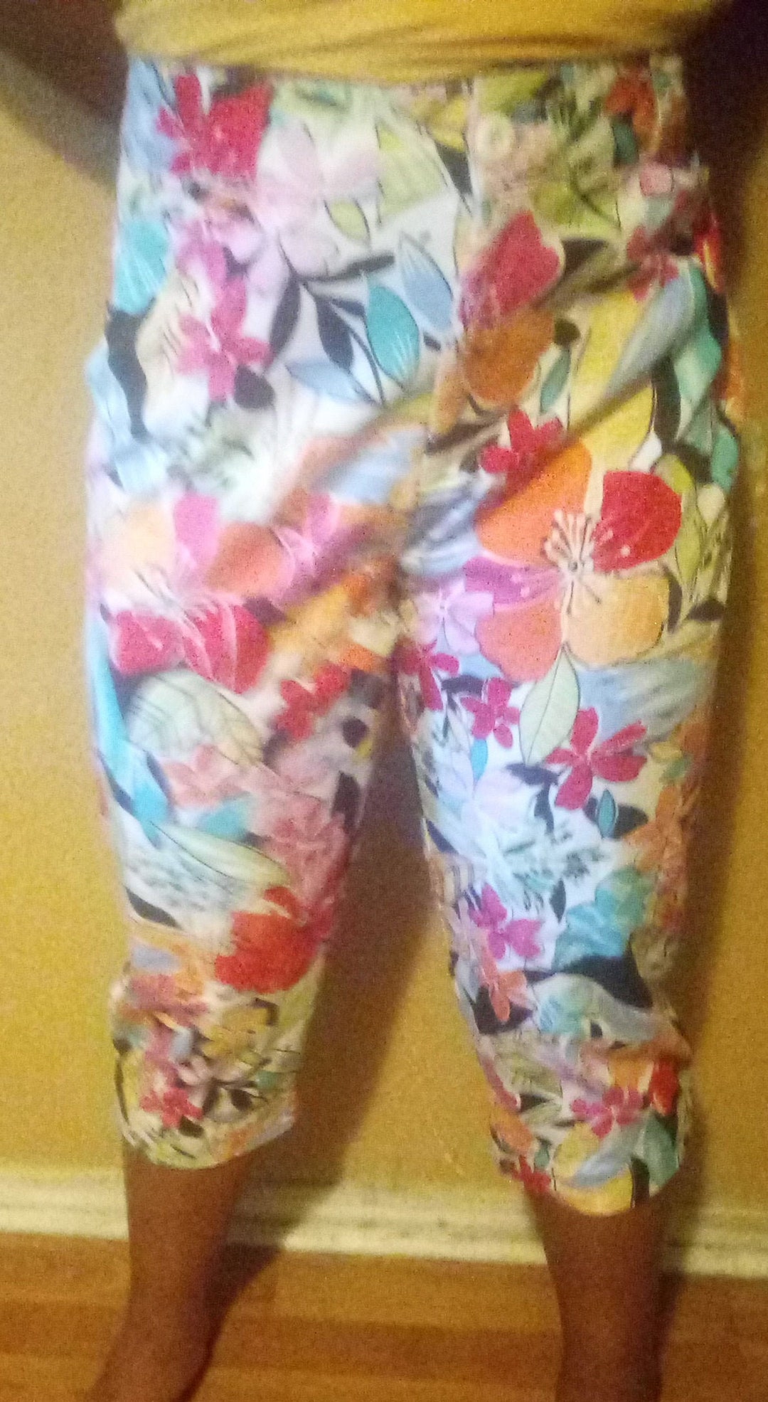 1970s CAPRIS, CROPPED CAPRIS, Vintage Floral Capris, High Rise Capris ...