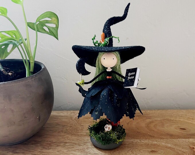Kitchen Witch Doll With Moon Wand and Hocus Pocus Book by Wands and ...