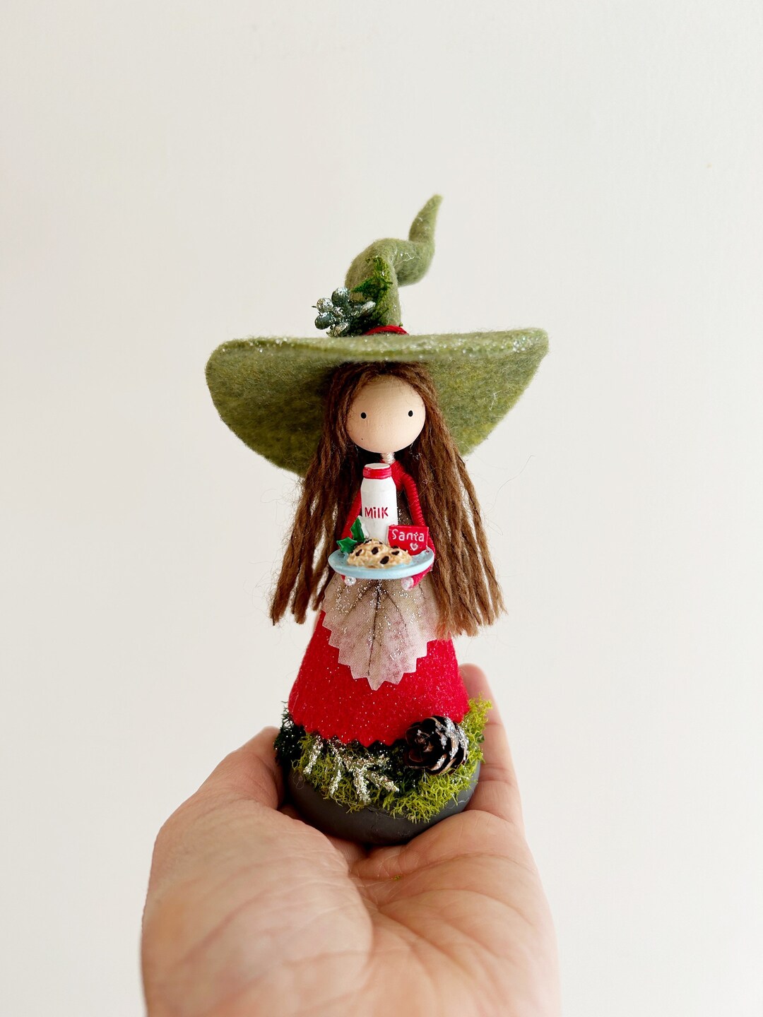 Kitchen Witch Doll With Milk and Cookies by Wands and Willows, Small ...