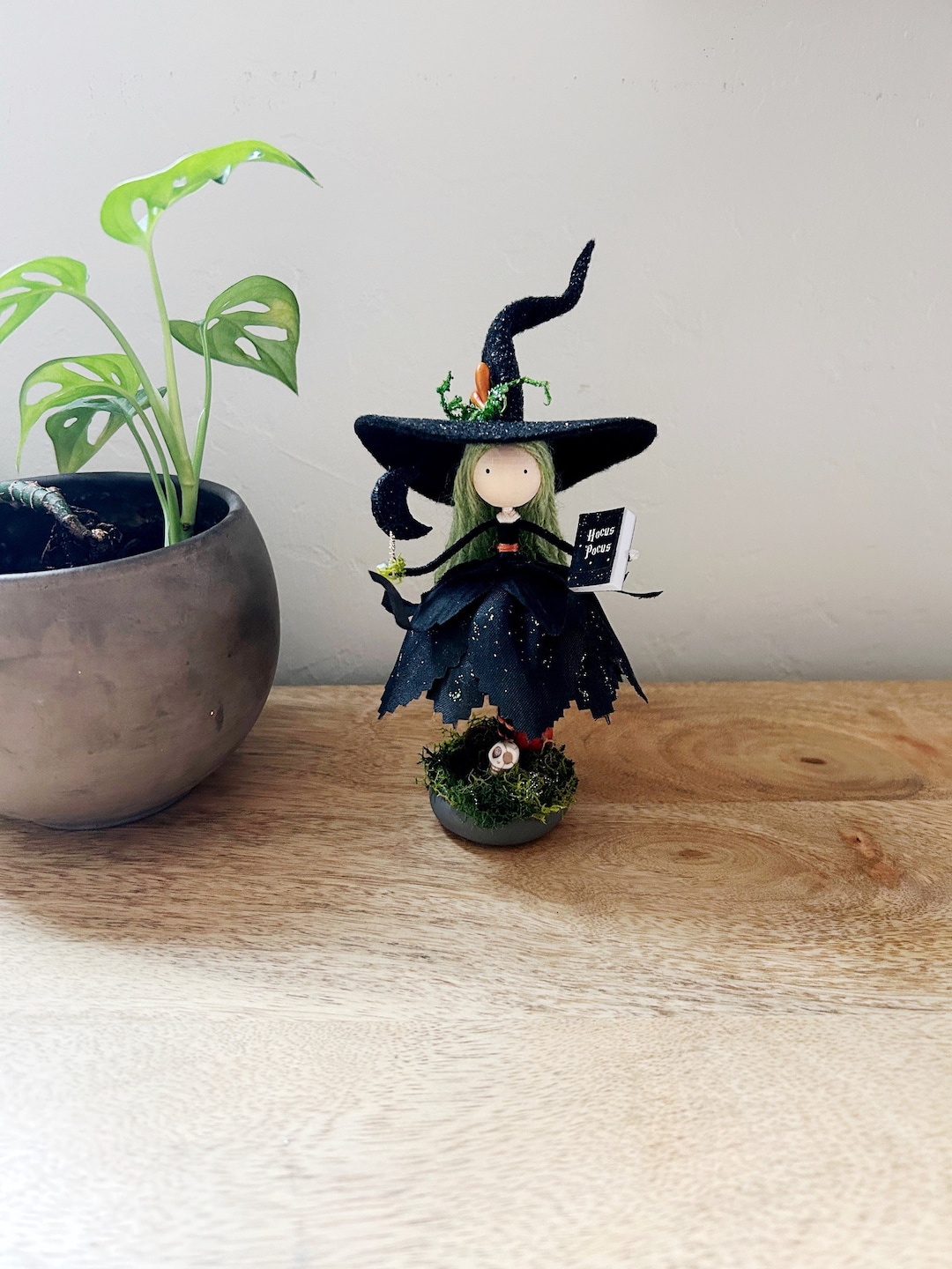 Kitchen Witch Doll With Moon Wand and Hocus Pocus Book by Wands and ...