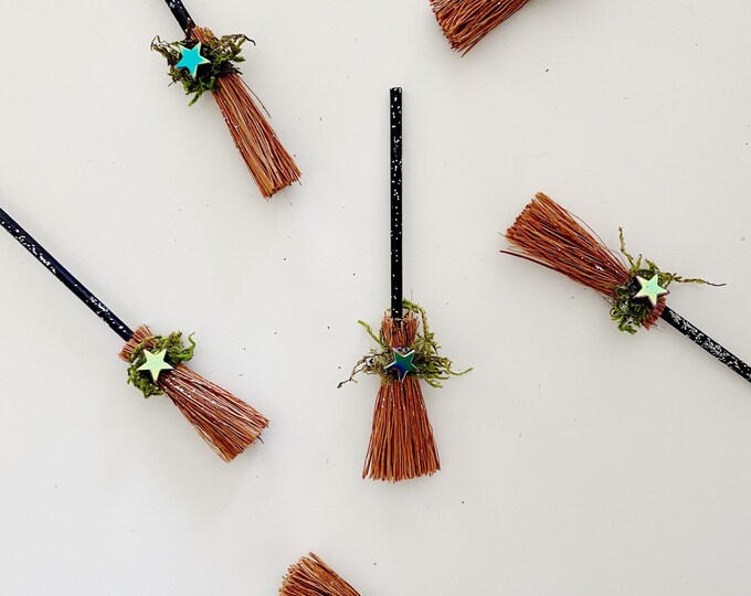 Miniature Broom With Black Handle by Wands and Willows, Halloween Decor ...