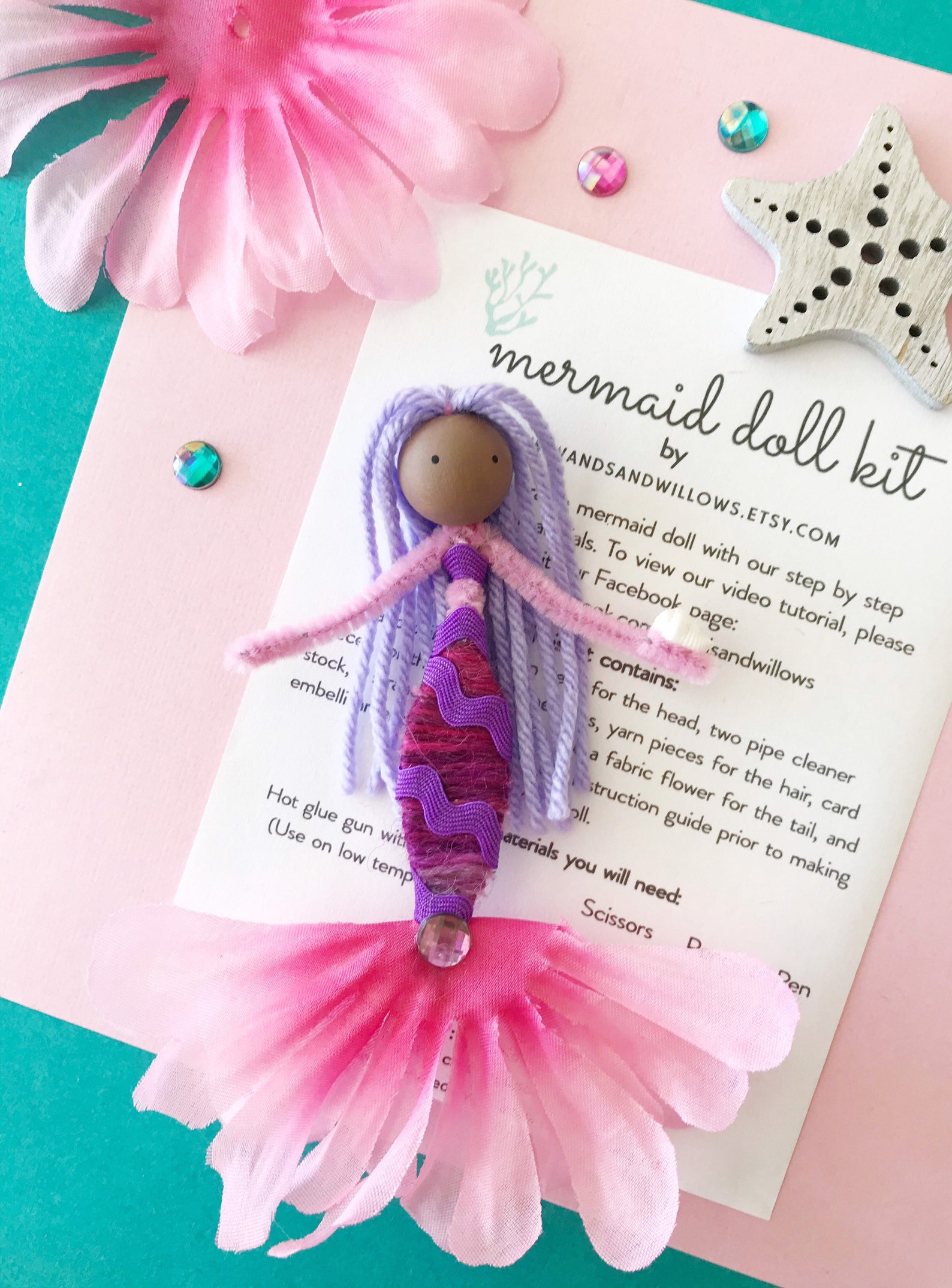 Mermaid Doll Kit by Wands and Willows Crafting Activity for - Etsy