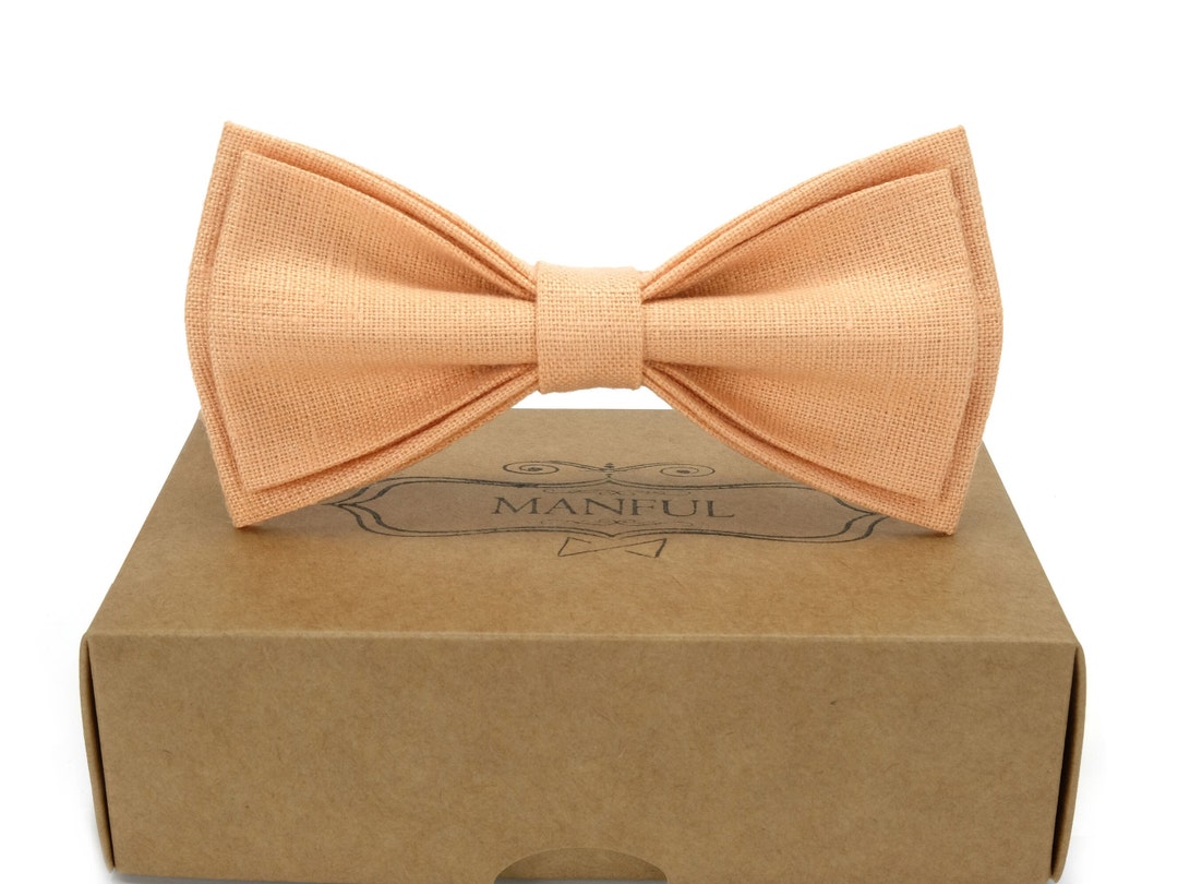 Peach Color Necktie.peach Bow Tie. Wedding Bow Tie. Groomsmen Necktie ...