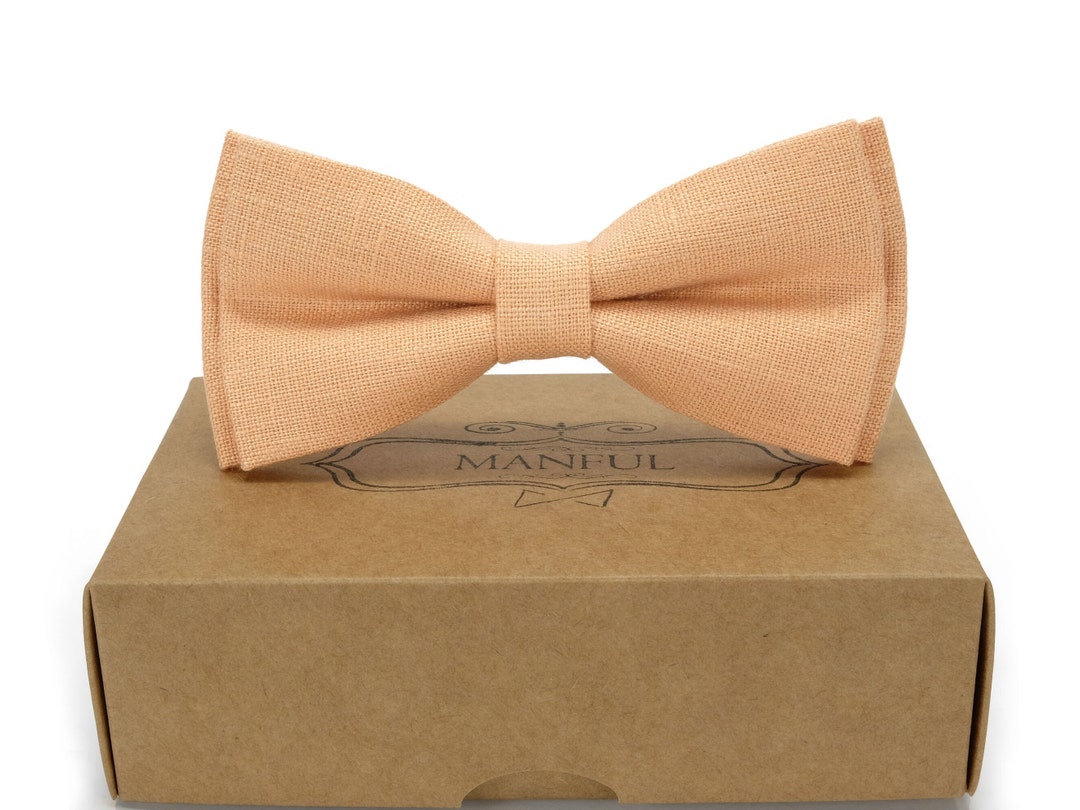 Peach Color Necktie.peach Bow Tie. Wedding Bow Tie. Groomsmen Necktie ...