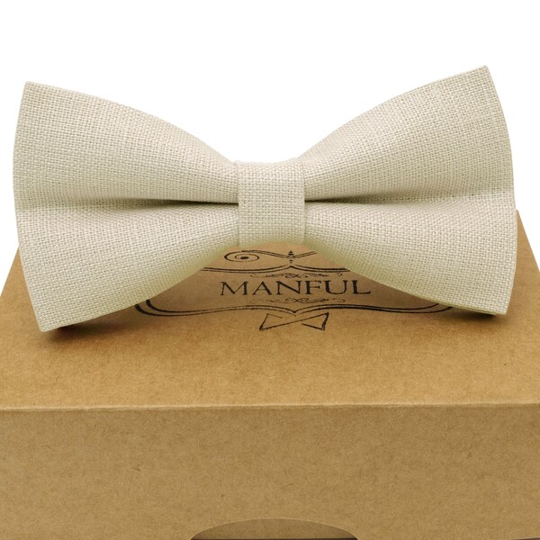 Beige Bow Tie - Etsy