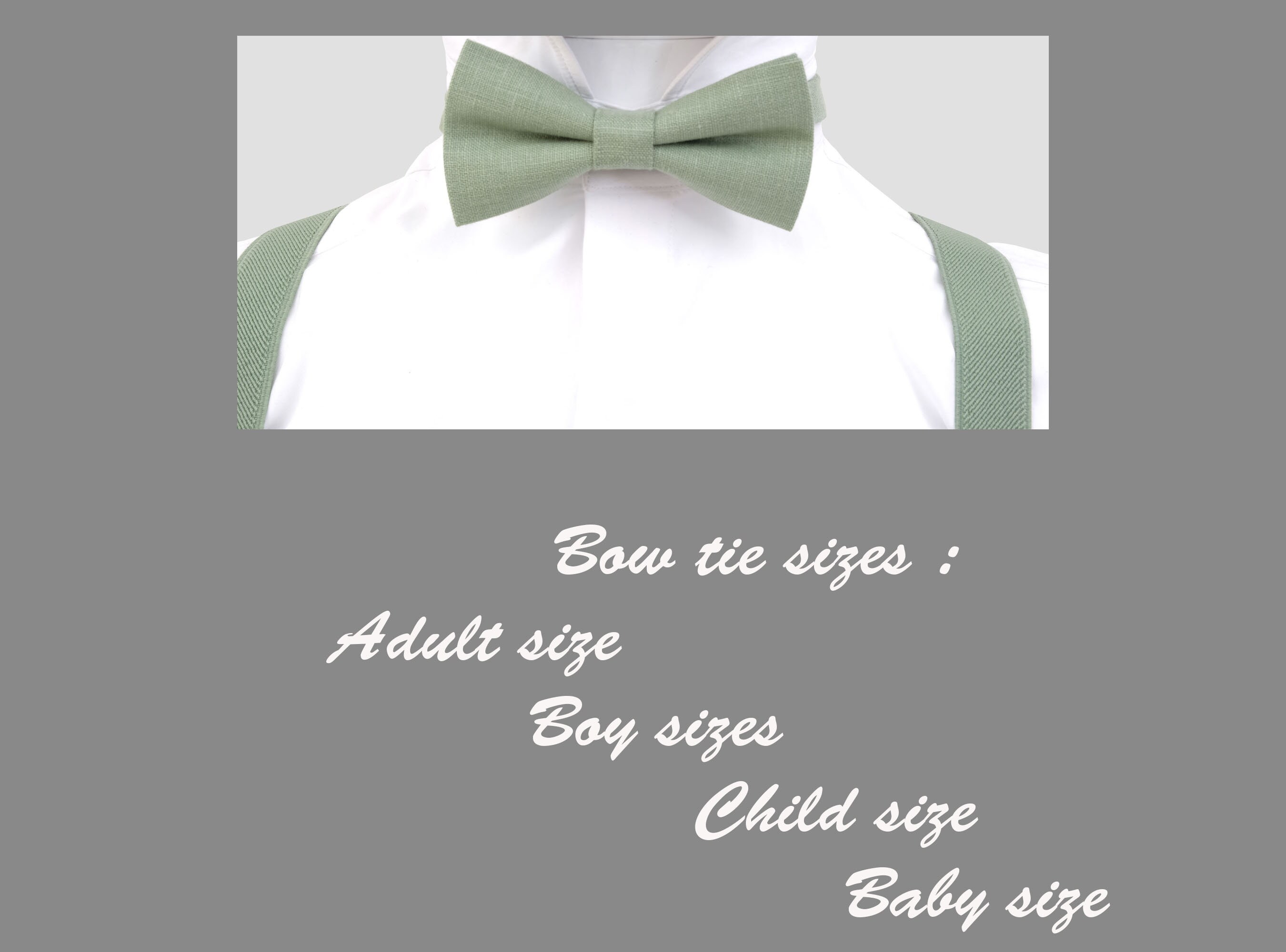 Sage Green Elastic Suspenders: Linen Bow Tie Wedding Braces - Etsy UK