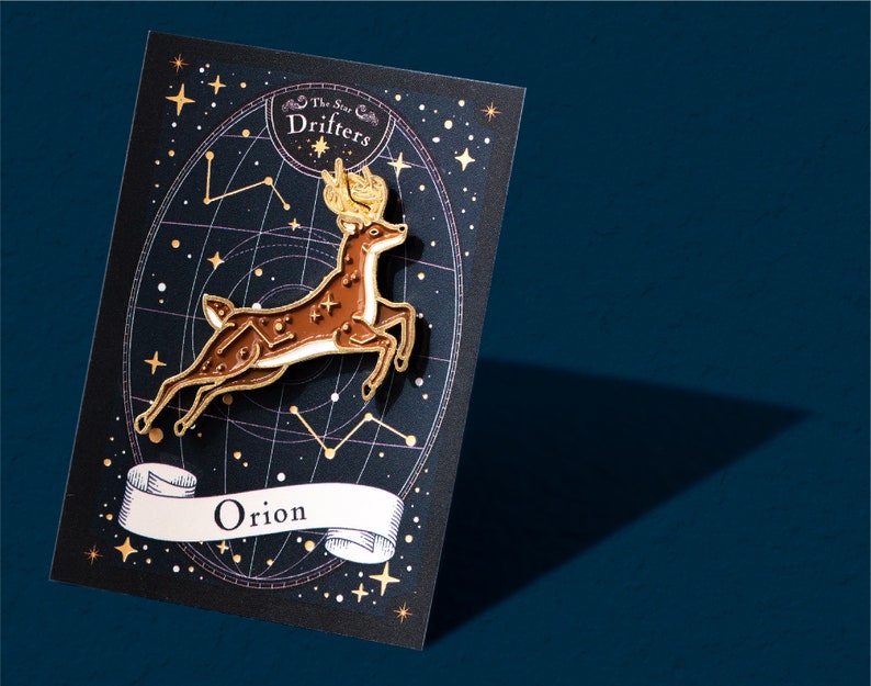 Orion: the Graceful Stag Deer Constellation Enamel Pin - Etsy