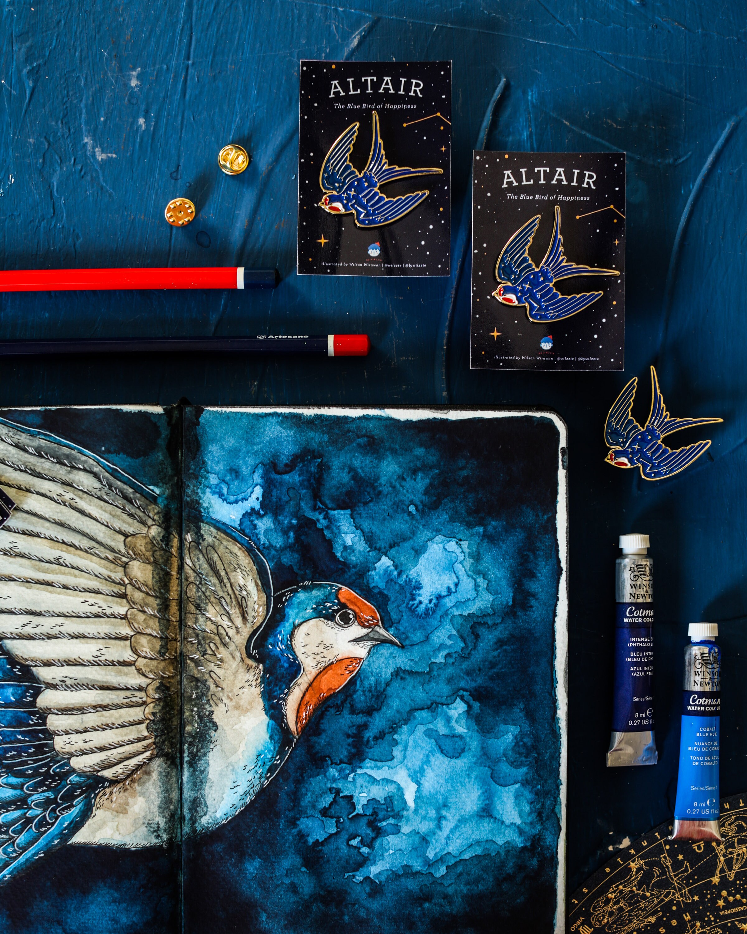 Altair: the Blue Bird of Happiness Blue Swallow Bird - Etsy Australia