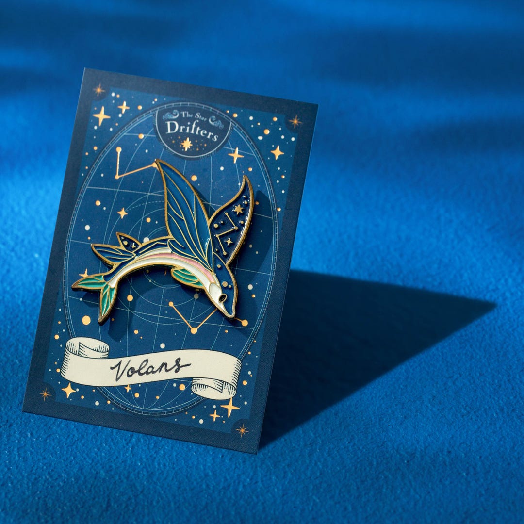 Volans: Wings of the Sea, Flying Fish Constellation Enamel Pin - Etsy