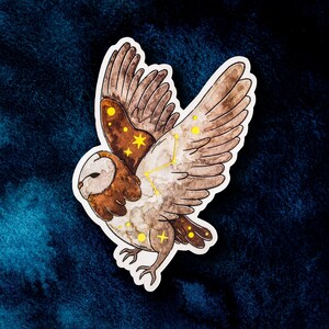 Noctua: the Little Owl Constellation Matte Gold Foil Waterproof Vinyl ...