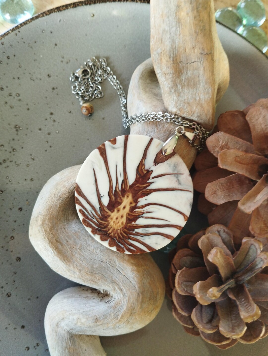 Collier Pendentif Pigne De Pin Et Résine - Etsy