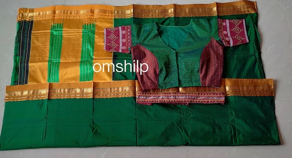 Traditional Handloom Silk Ilkalirakal Saree With Stiched - Etsy