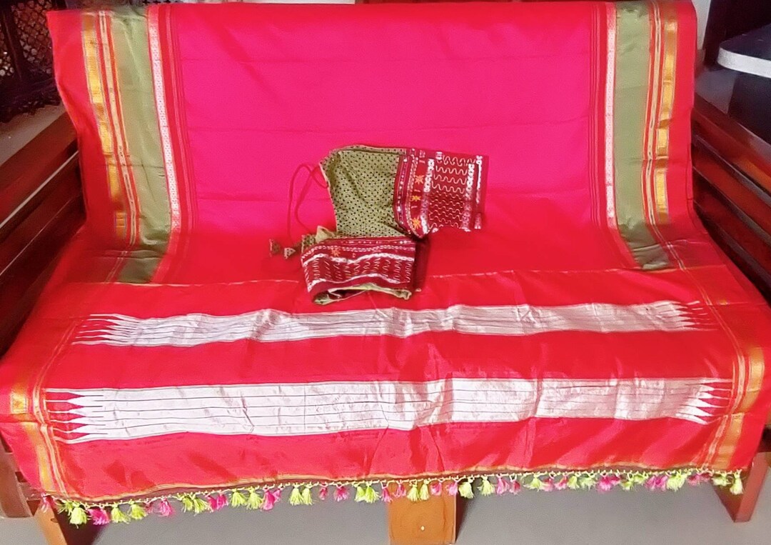 Designer Cut and Paste Pattern Saree/resham Blended Khun Viscous ...