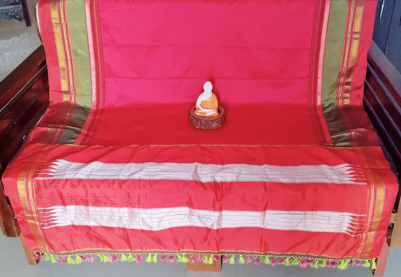 Designer Cut and Paste Pattern Saree/resham Blended Khun Viscous ...