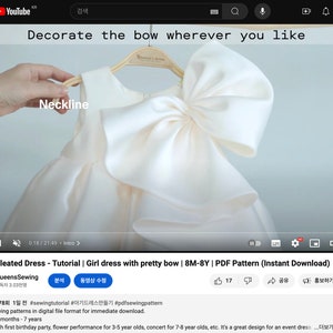 2401 Pleated Dress Bow Pattern PDF Sewing Pattern With Video Tutorial ...