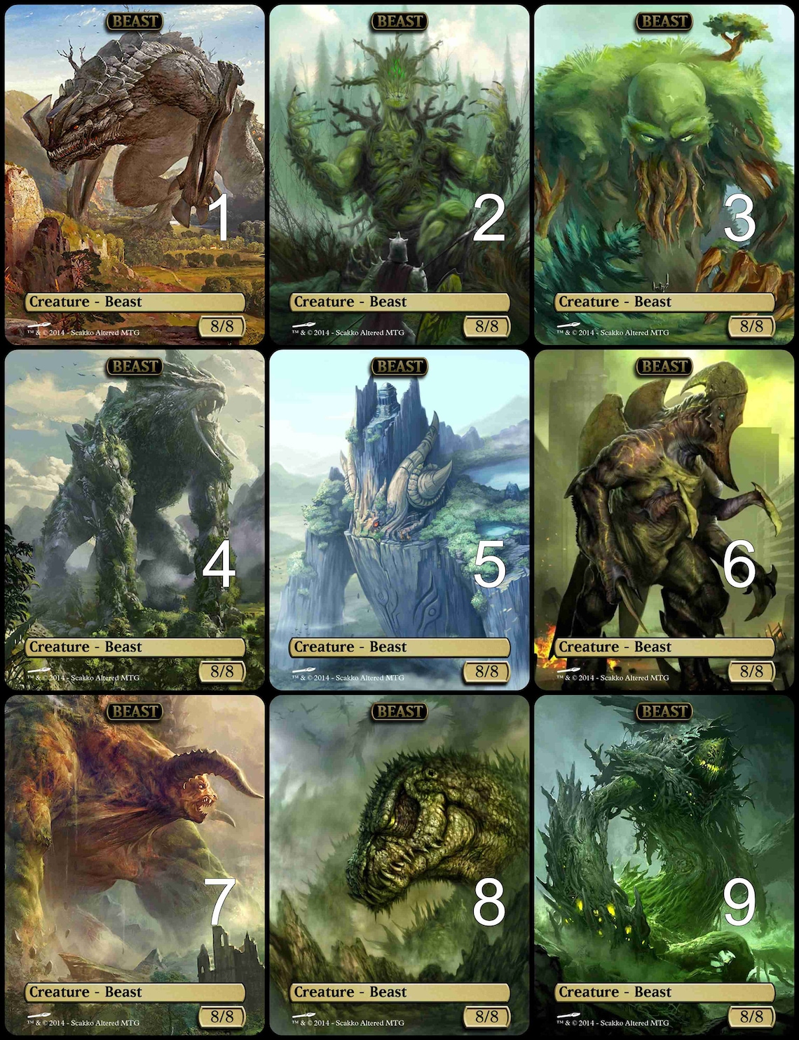 Mtg Beast 8/8 for Godsire Token Alternative Art // Chose the - Etsy