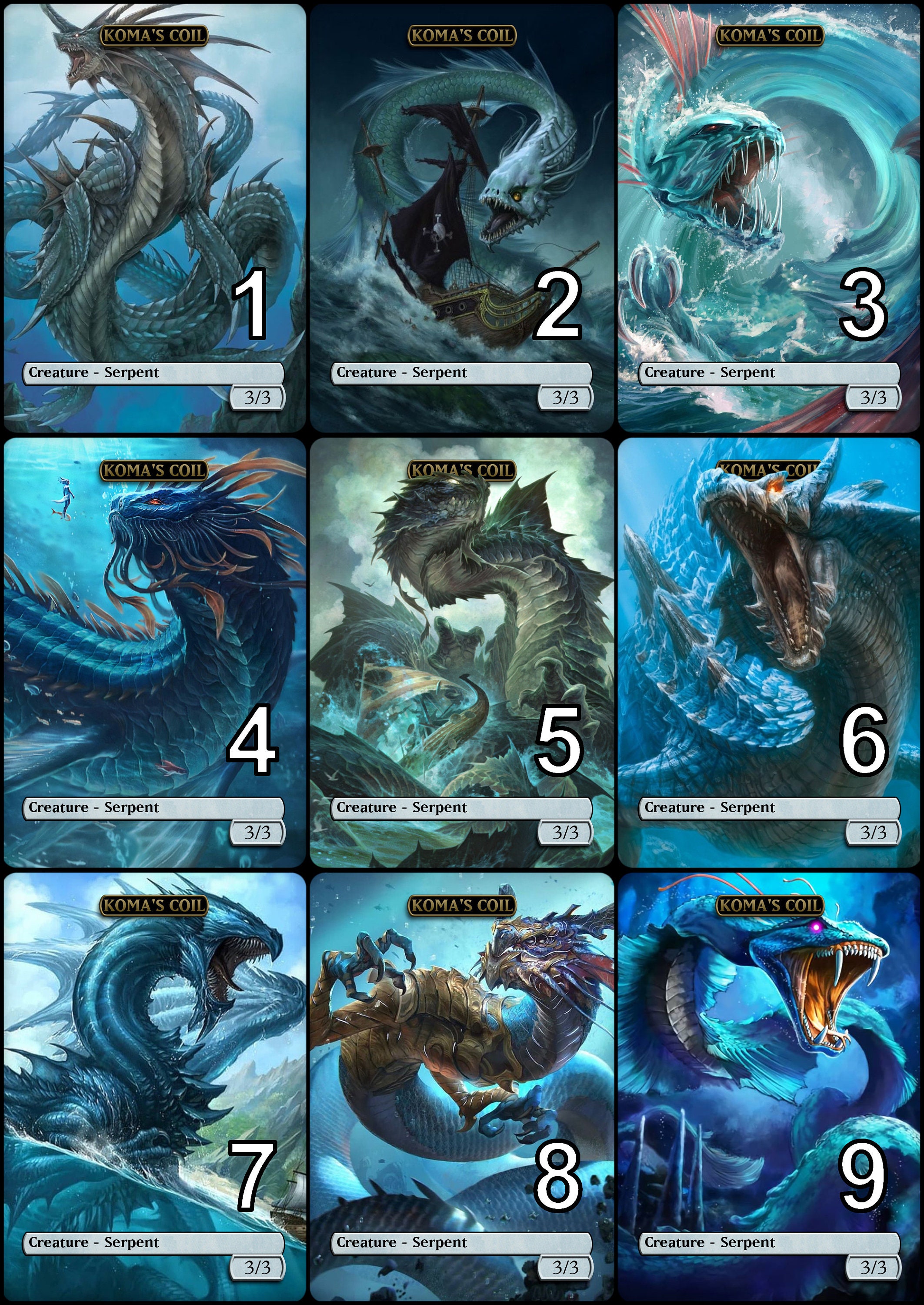 MtG Koma's Coil 3/3 Alternative Art // Chose the Art | Etsy