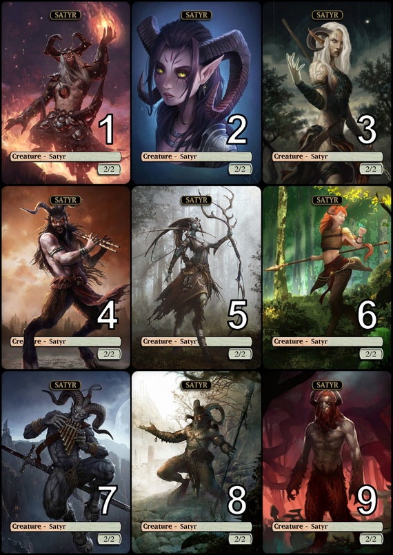 Mtg Satyr 2/2 Token for Xenagos Alternative Art // Chose the | Etsy